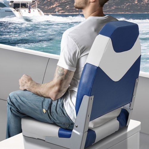 VEVOR Boat Seats, 21.85" High Back Boat Seat, Folding Boat Chair with ...