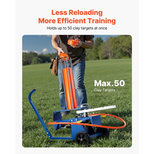 VEVOR Clay Target Thrower, Max 50 Clays Pigeon Thrower, 55+ Yards ...