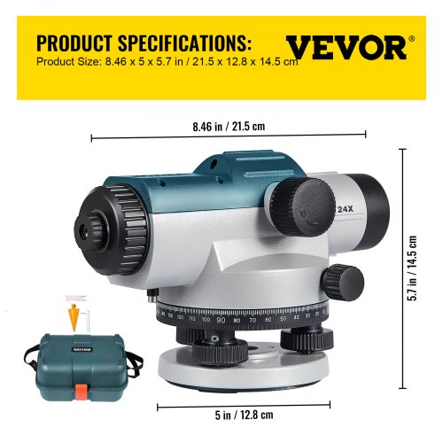 VEVOR Automatic Optical Level 24X Optical Auto Level Kit High Precision ...