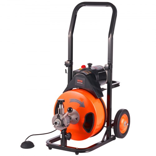 VEVOR Drain Cleaner Machine 75 FT X 1/2 Inch, Sewer Snake Machine Auto ...