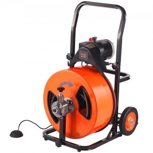 VEVOR Drain Cleaning Machine 100FT x 3/4 Inch, Sewer Snake Machine Auto ...