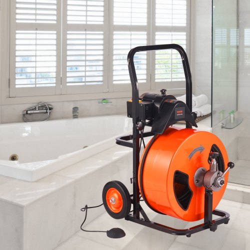 VEVOR Drain Cleaning Machine 100FT x 3/4 Inch, Sewer Snake Machine Auto ...