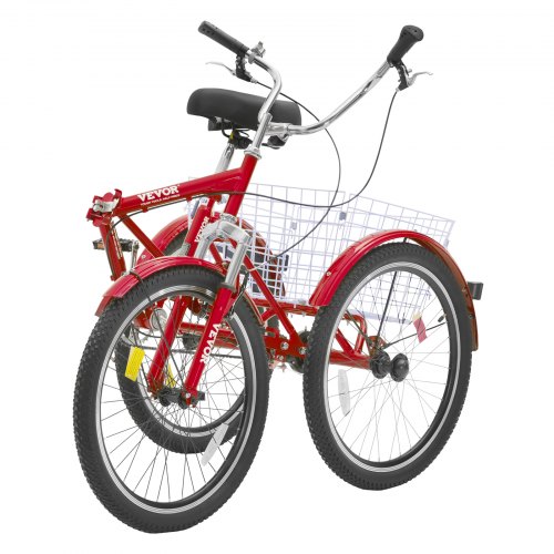 Adult Tricycles For Women VEVOR Folding Adult Tricycle 24 In. Adult ...
