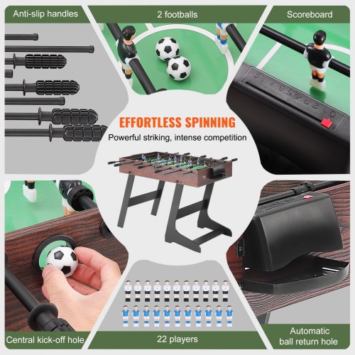 VEVOR Folding Foosball Table, 42 inch Standard Size Foosball Table ...