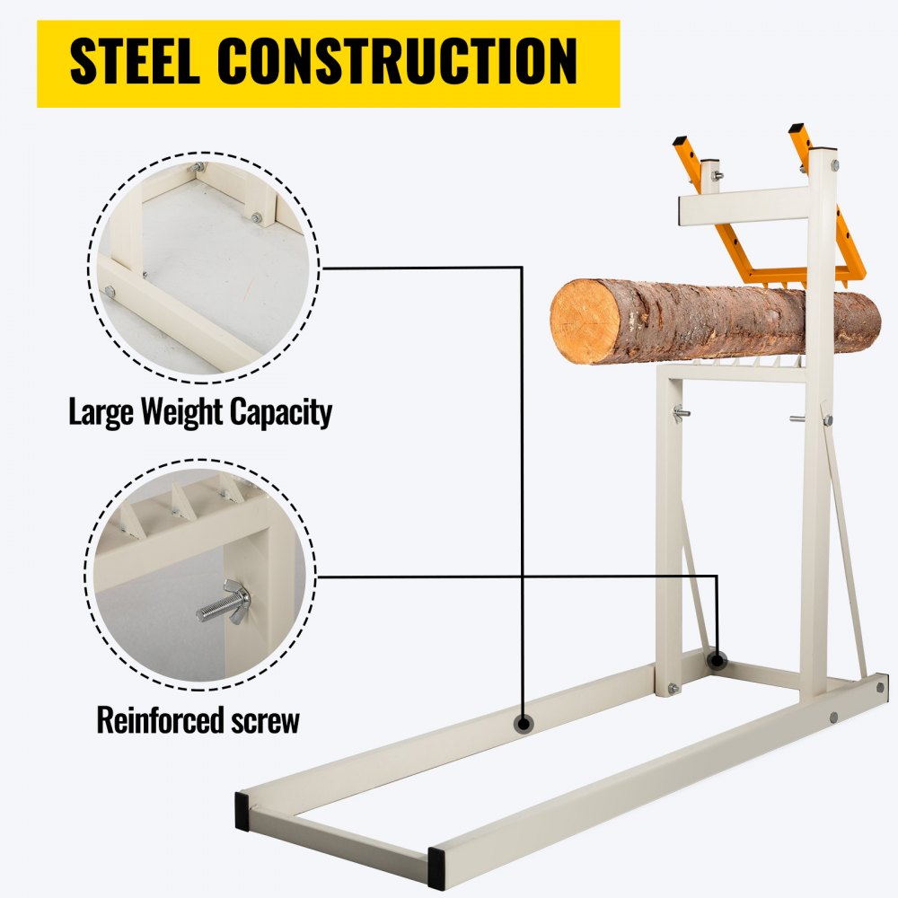 VEVOR Logging Saw Horse Durable Steel Log Sawhorse, Foldable Log ...