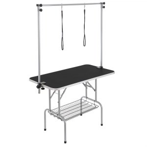 VEVOR Pet Grooming Table Two Arms with Clamp, 117cm Dog Grooming Station, Foldable Pets Grooming ...