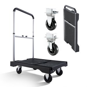 VEVOR Foldable Push Cart Dolly, 149.69 kg Capacity, Folding Platform ...