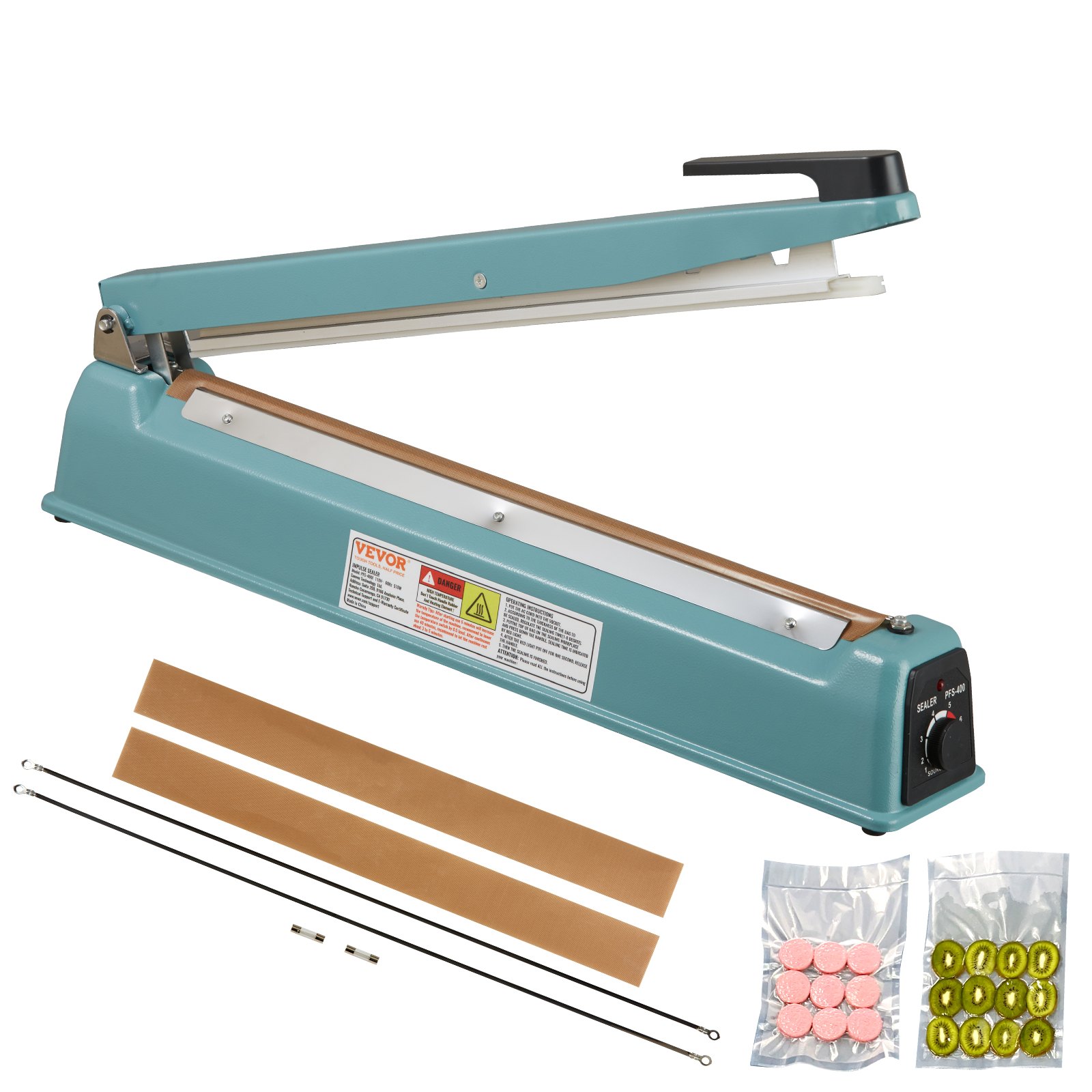 VEVOR Impulse Sealer 16 inch, Manual Heat Seal Machine with Adjustable ...
