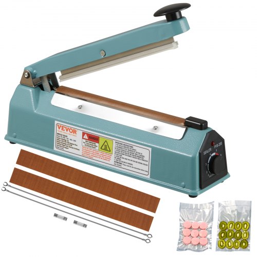 VEVOR Impulse Sealer 8 inch, Manual Heat Seal Machine with Adjustable ...