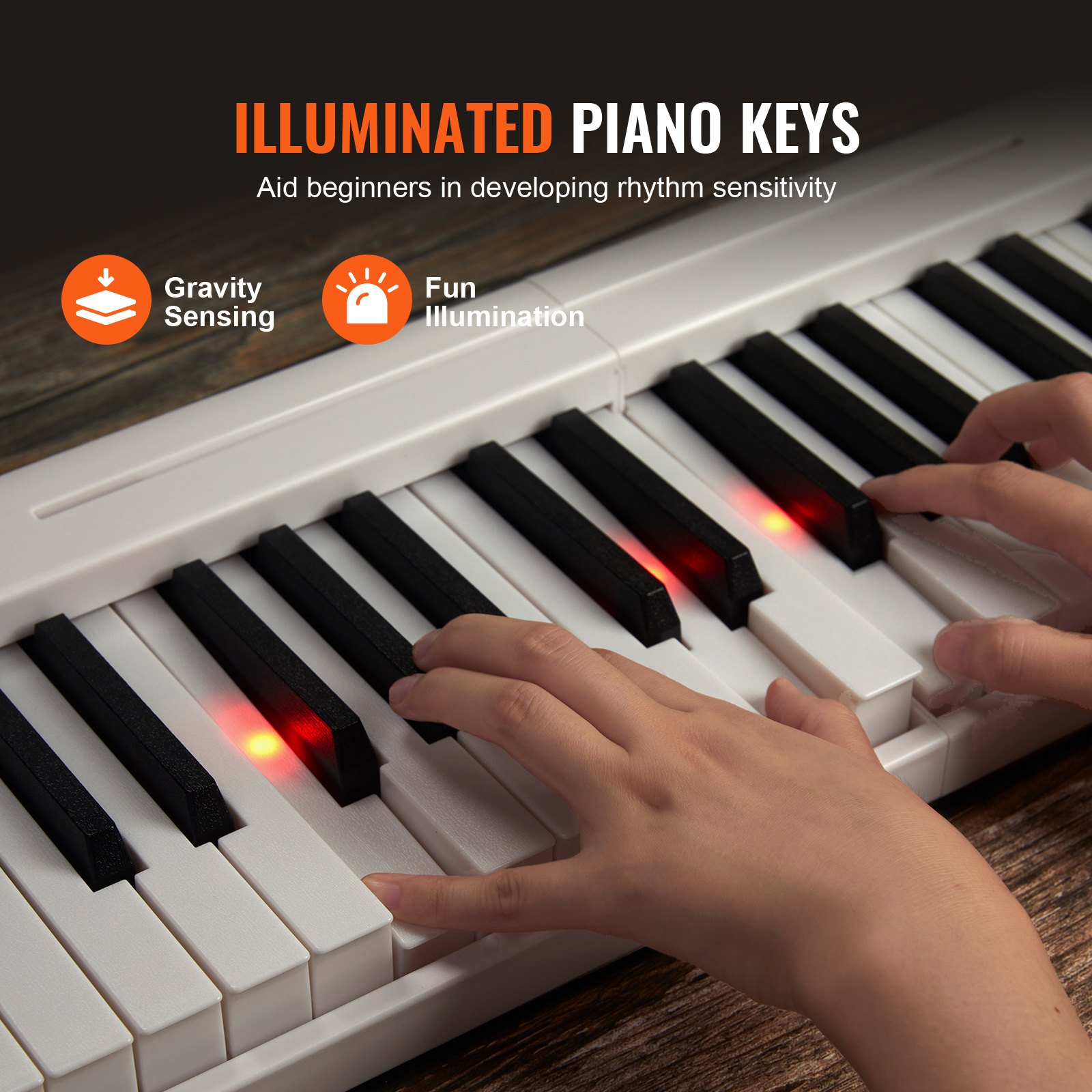 VEVOR Folding Keyboard Piano – 61Key, 32Poly, BT5.0, ABS