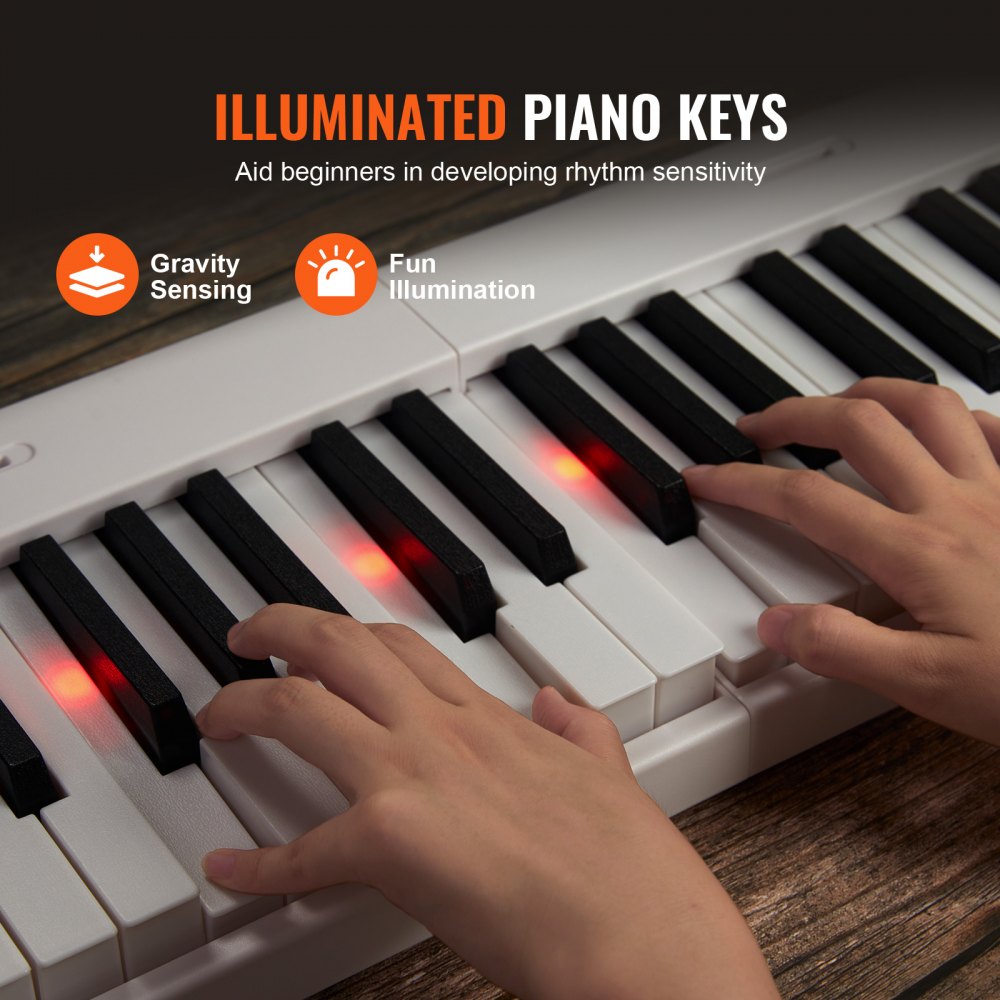 VEVOR 88 Key Folding Keyboard Piano Portable Foldable Piano Bluetooth ...