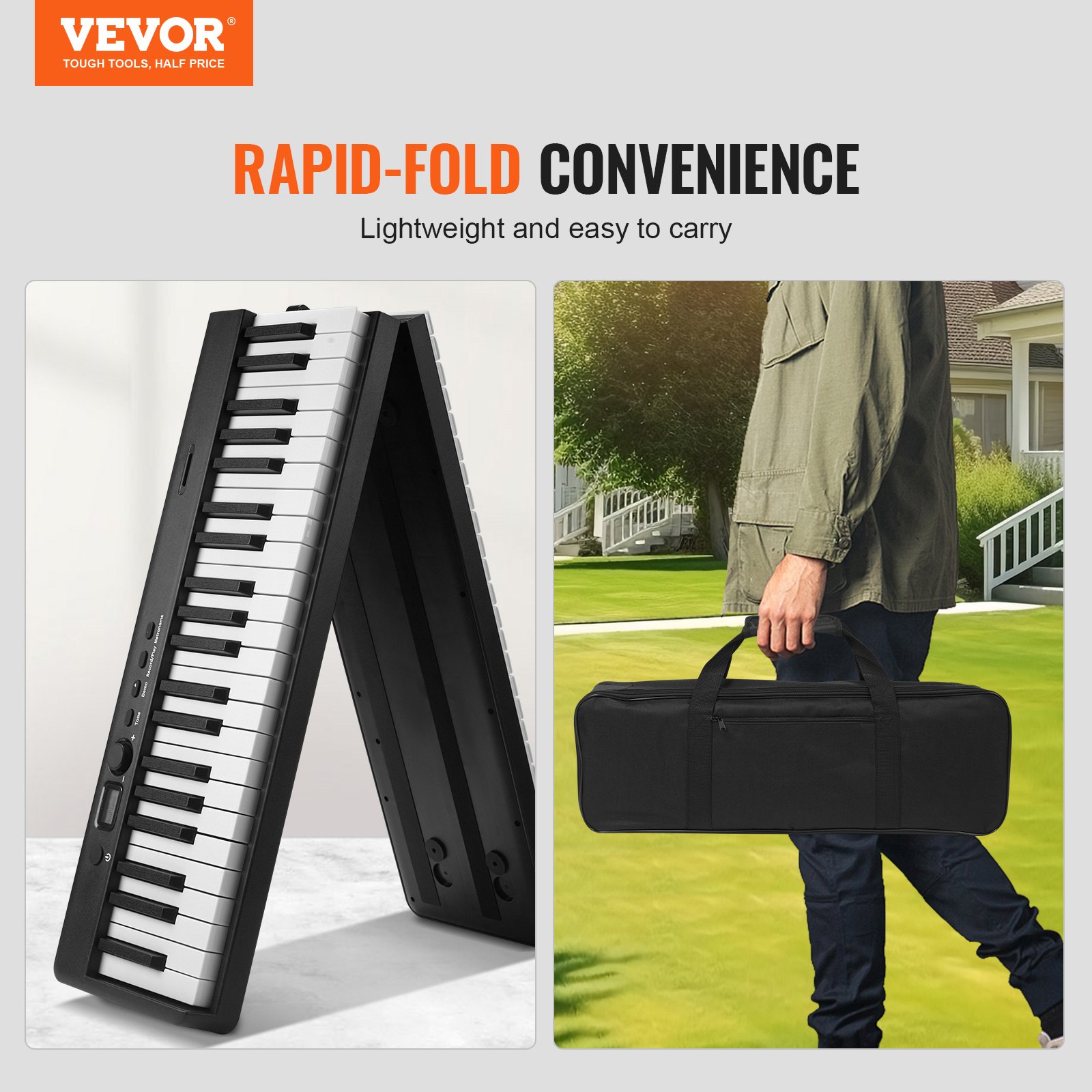 VEVOR Portable Piano Keyboard 88 Keys with Bluetooth Ready