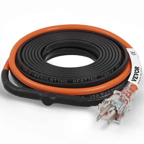 VEVOR Self-Regulating Pipe Heating Cable, 30-feet 5W/ft Heat Tape for ...
