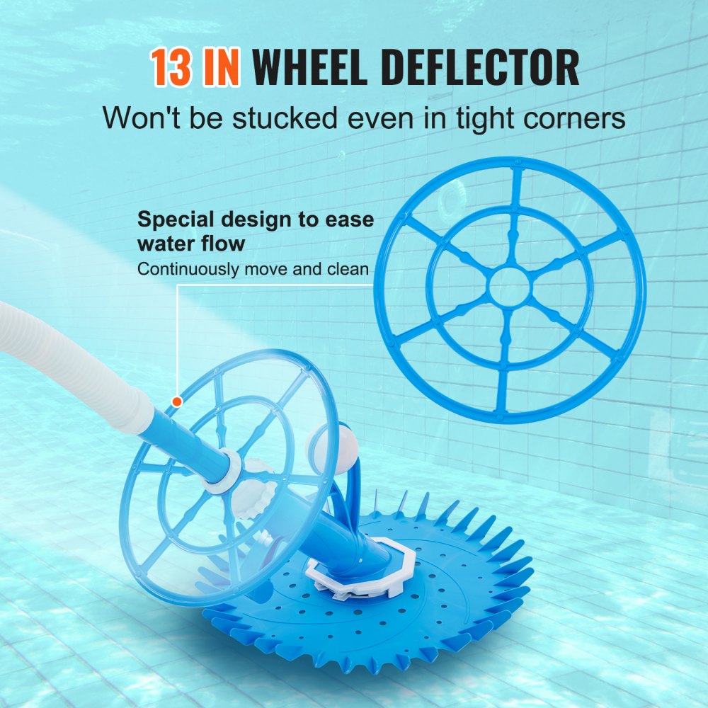 VEVOR Automatic Suction Pool Cleaner, Low Noise Pool Vacuum Cleaner ...