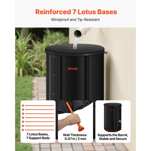 Garden Rain Drum Water Tank 100 Gallon 100 Gallon Collapsible Rain ...