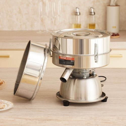 VEVOR Electric Vibrating Sieve Machine with 40+60 Mesh Automatic Sifter ...