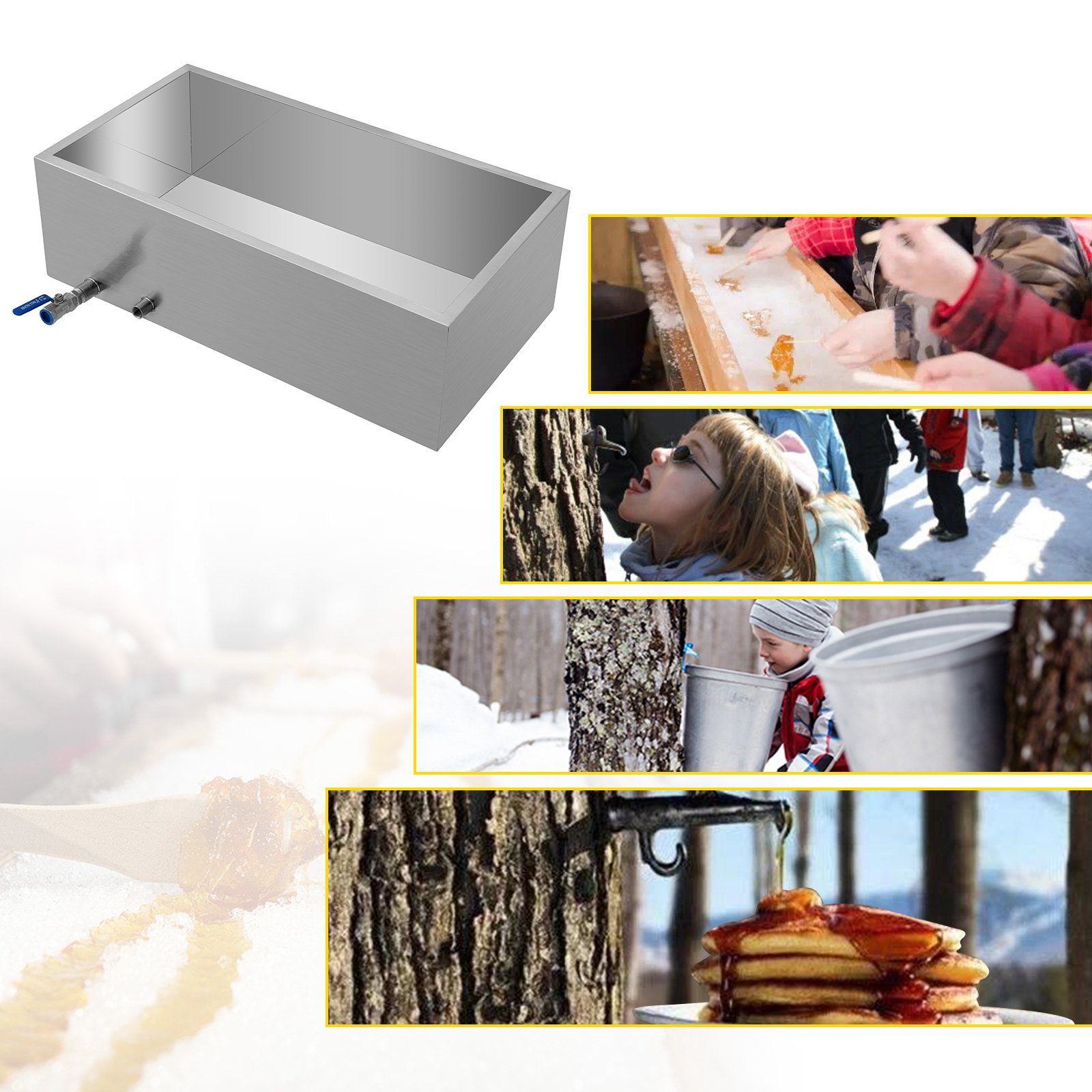 VEVOR Maple Syrup Evaporator Pan 30x16x9.5 Inch Stainless Steel Maple ...