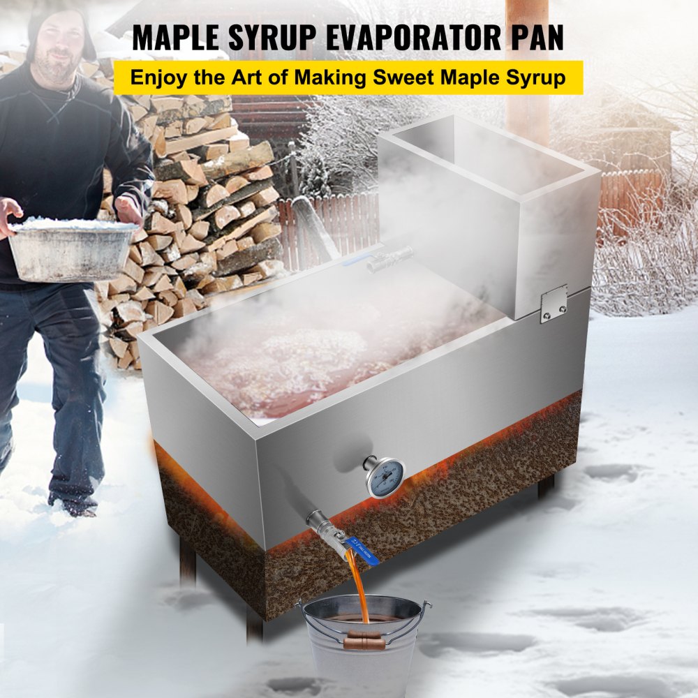 VEVOR Maple Syrup Evaporator Pan 30x16x19 Inch Stainless Steel Maple ...