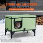 VEVOR Elevated Heated Cat House Cuboid Kitty Shelter with Heated Pad ...