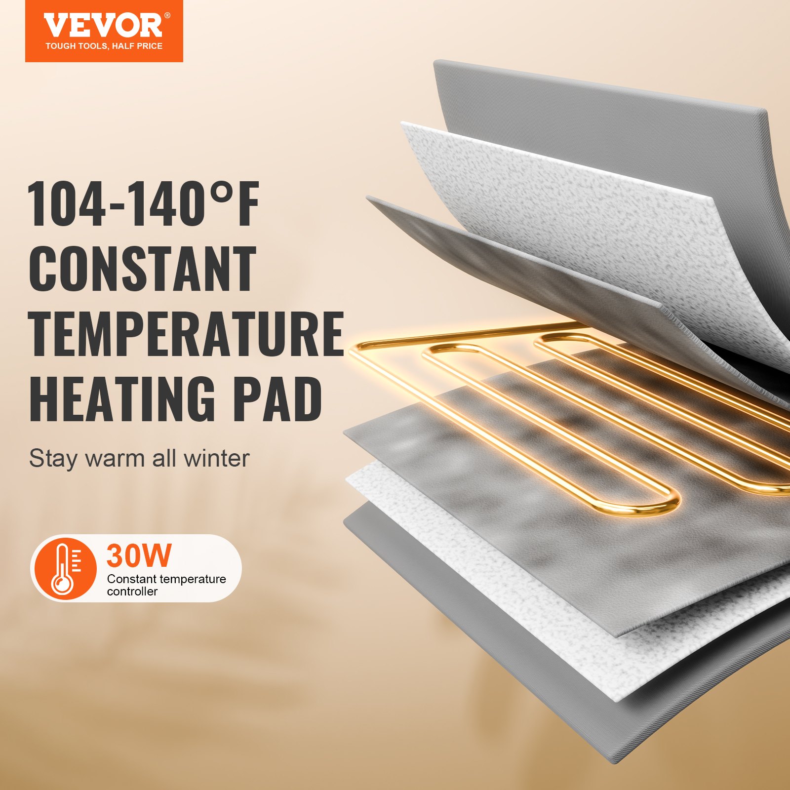 VEVOR Elevated Heated Cat House Cuboid Kitty Shelter with Heated Pad ...