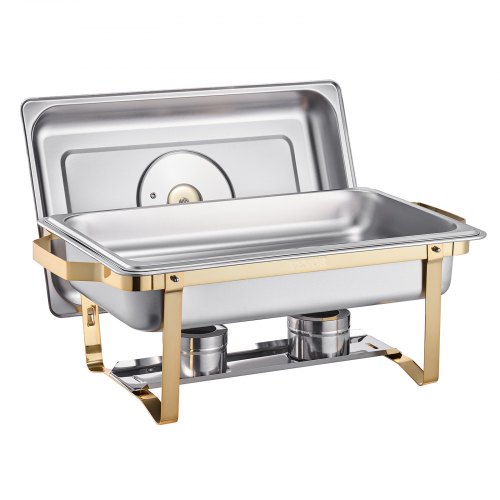 8 Qt 4 Pack Rectangle Chafing Dish Buffet Set Full Size Pan Stainless ...