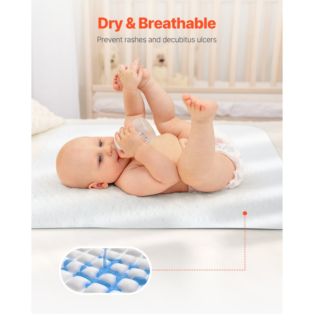 VEVOR Washable Underpads for Beds - 34"×36", 100% Leak-Proof