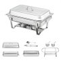 VEVOR Chafing Dish Buffet Set, 8 Qt 6 Pack, Stainless Chafer with 6 Full Size Pans, Rectangle ...