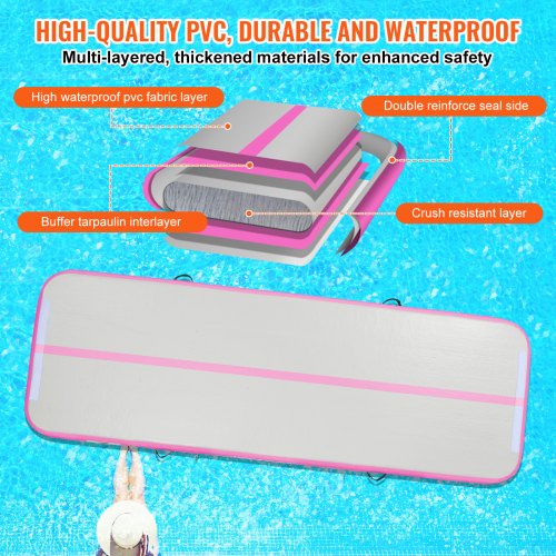 VEVOR Gymnastics Air Mat, 4 inch Thickness Inflatable Gymnastics ...