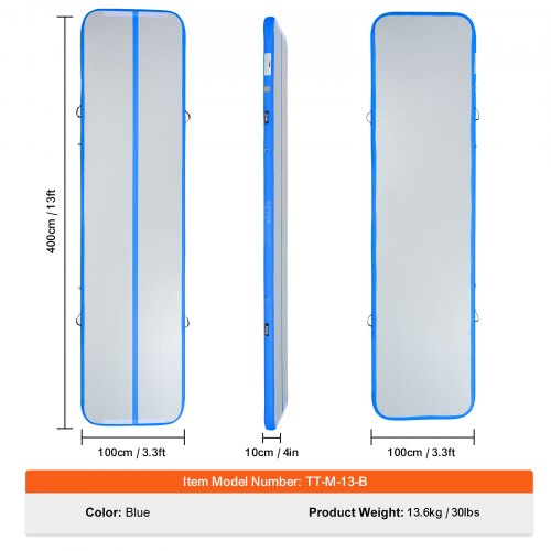 VEVOR Gymnastics Air Mat, 4 inch Thickness Inflatable Gymnastics ...