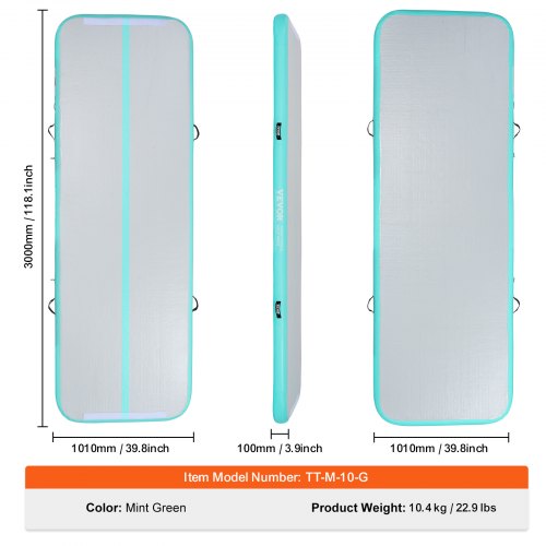 VEVOR Gymnastics Air Mat, 4 inch Thickness Inflatable Gymnastics ...