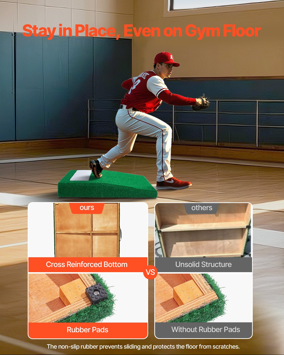 VEVOR Pitching Mound, Portable Baseball Pitcher's Mound, 31 in Indoor ...
