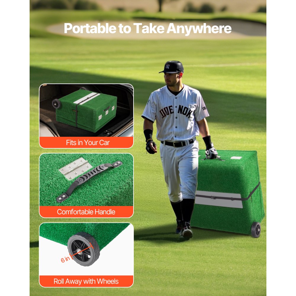VEVOR Pitching Mound, Portable Baseball Pitcher's Mound, 90 in IIndoor ...