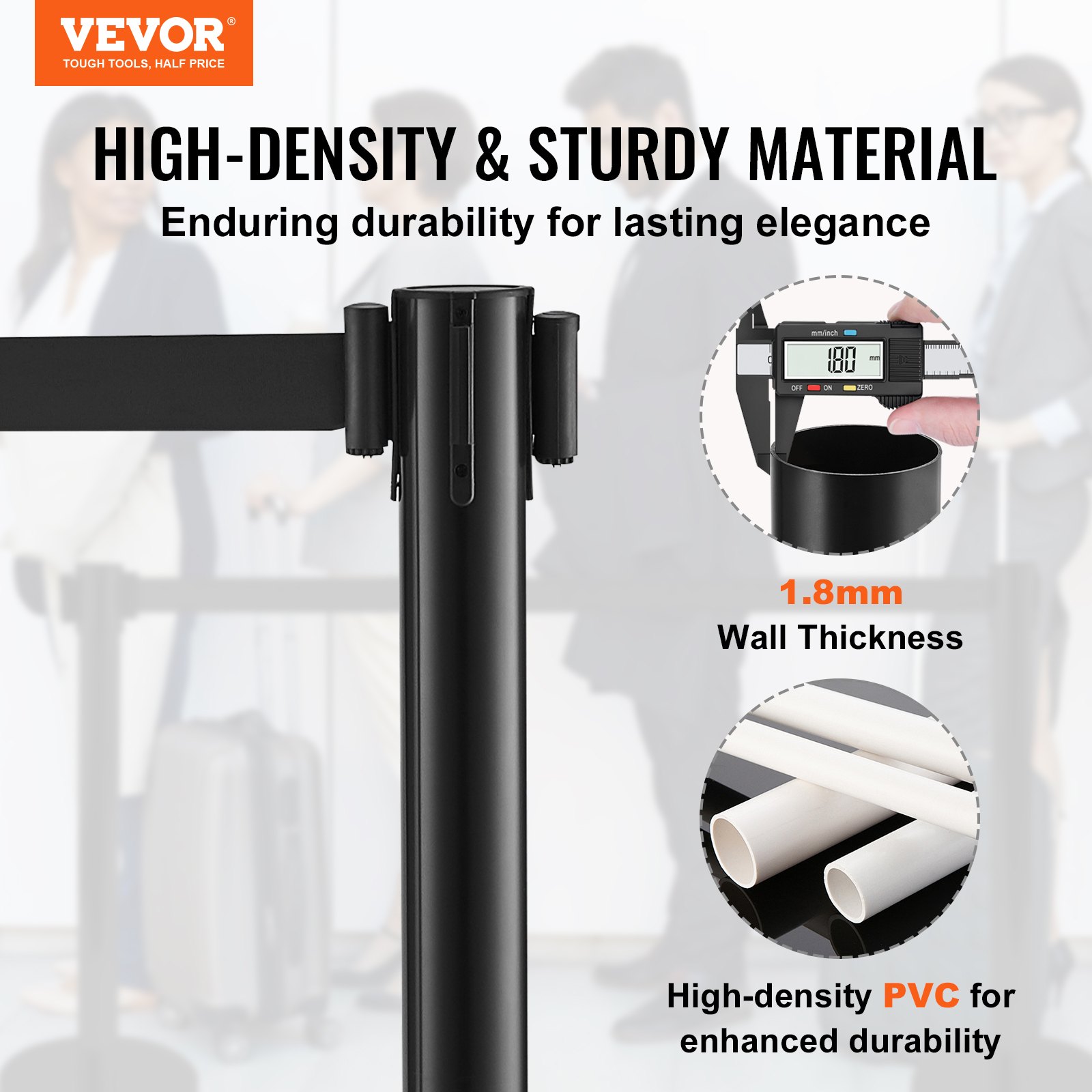 VEVOR Crowd Control Stanchions, 6-Pack Crowd Control Barriers with 3PCS ...