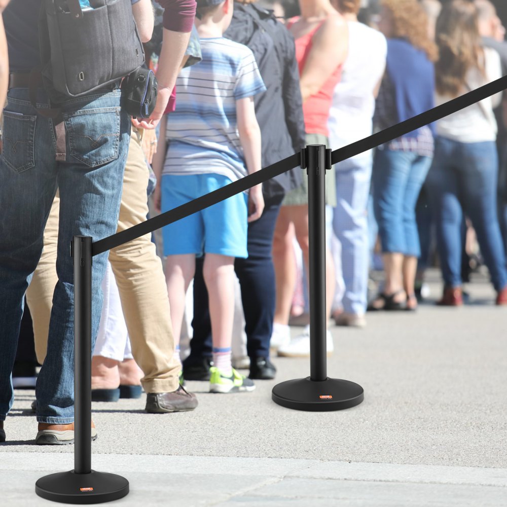 VEVOR Crowd Control Stanchion, 6-Pack Crowd Control Barrier, Carbon ...
