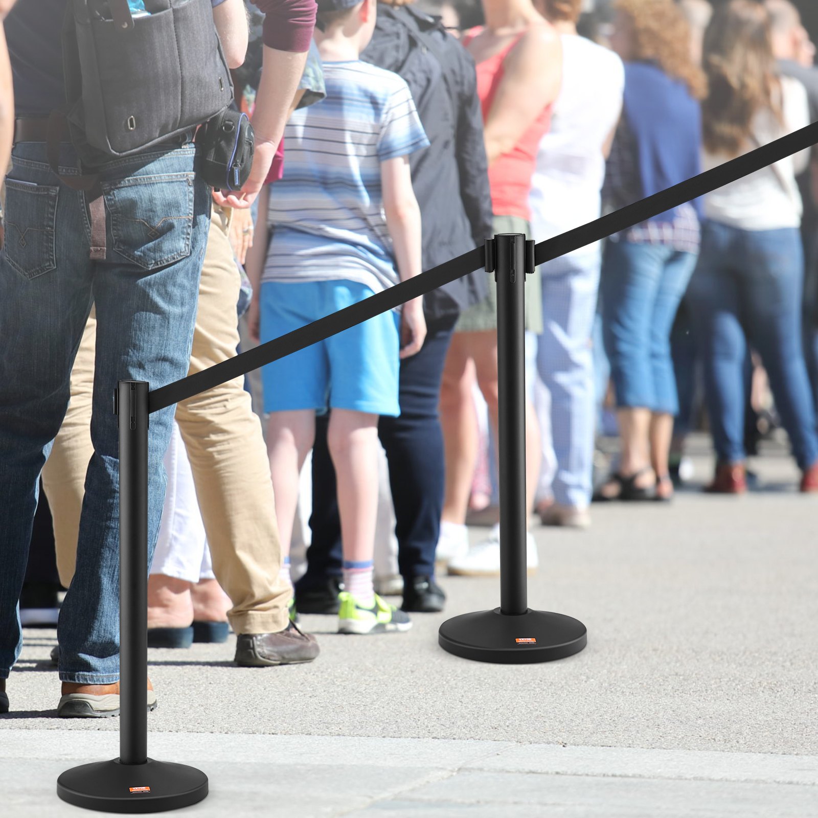 VEVOR Crowd Control Stanchion, 6-Pack Crowd Control Barrier, Carbon ...