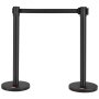 VEVOR Crowd Control Stanchions, 2-Pack Crowd Control Barriers, Carbon ...