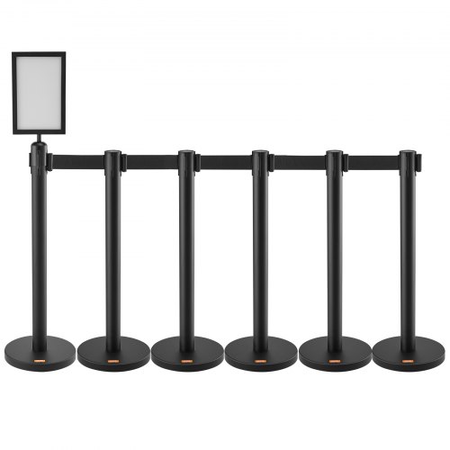 VEVOR Crowd Control Stanchions, 6-Pack Crowd Control Barriers, Carbon ...