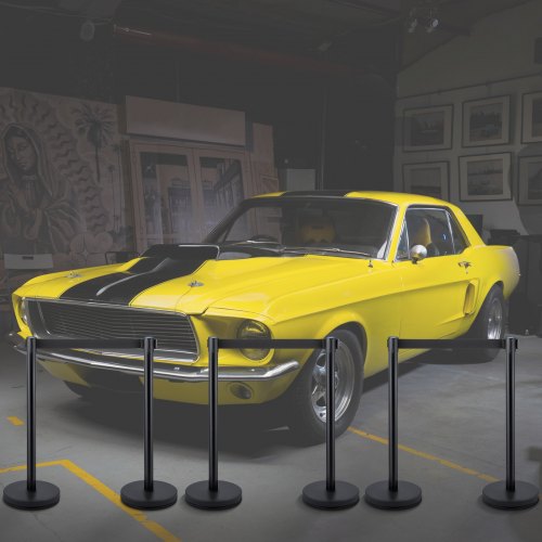 VEVOR Crowd Control Stanchions, 6-Pack Solid Base Crowd Control ...