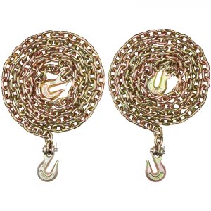 VEVOR Binder Chain G80 Tie Down Tow Chain with Hooks 5/16"x10.3' 2 Pack ...