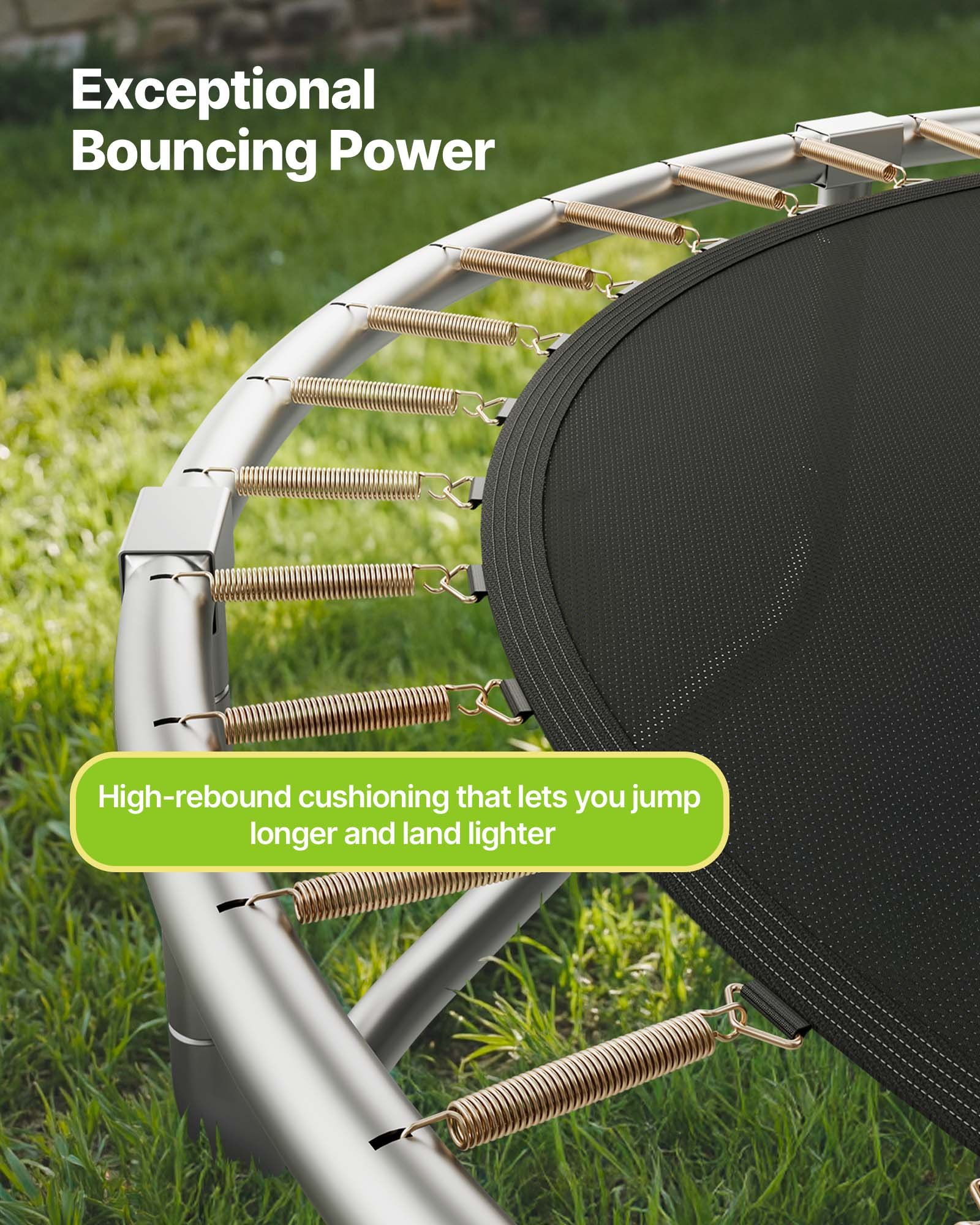 VEVOR 10FT Round Trampoline – Enclosure, 330 lbs Capacity