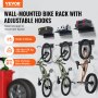 VEVOR Bike Storage Rack Wall Mount Garage Bike Holder & 3 Shelves for 6 ...