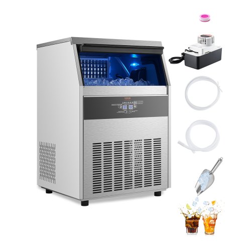 Commercial Ice Maker Freestanding Cabinet Machine 160lbs/24H 80 Ice Cubes | VEVOR US
