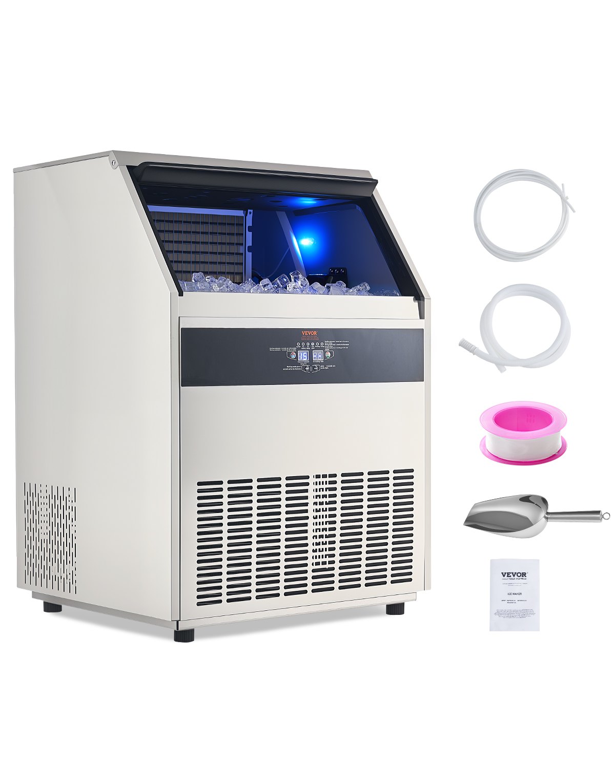 VEVOR 440lbs/24H Commercial Ice Maker Machine, 130lbs Storage Capacity ...