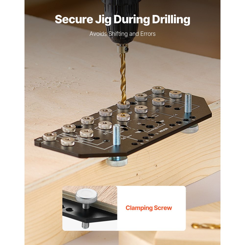 VEVOR Shelf Pin Hole Jig – 2-in-1 Aluminum Drill Guide