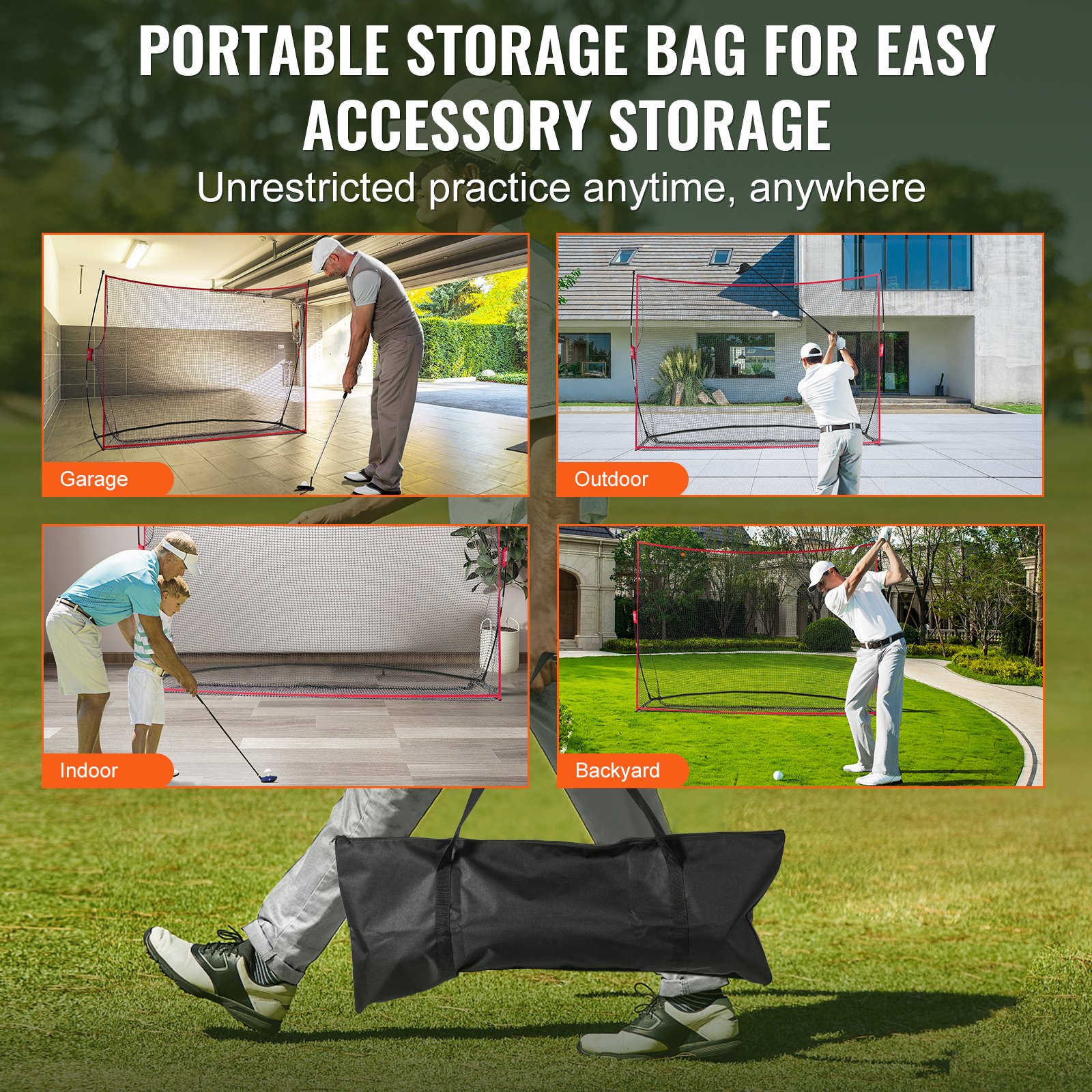VEVOR Golf Practice Hitting Net, Huge 10.8x7ft Golf Net, Personal ...