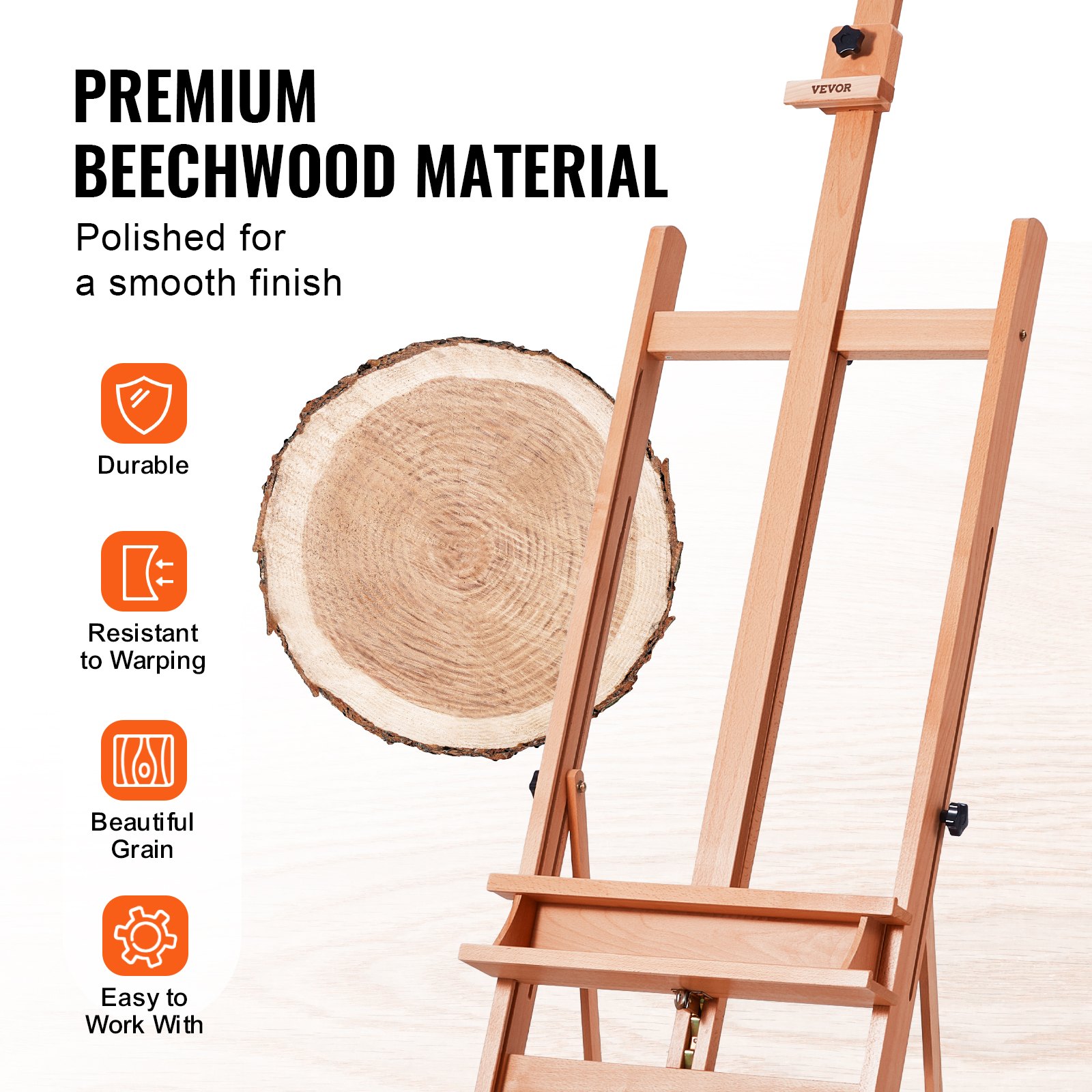 VEVOR Easel for Painting – Adjustable Beechwood H-Frame