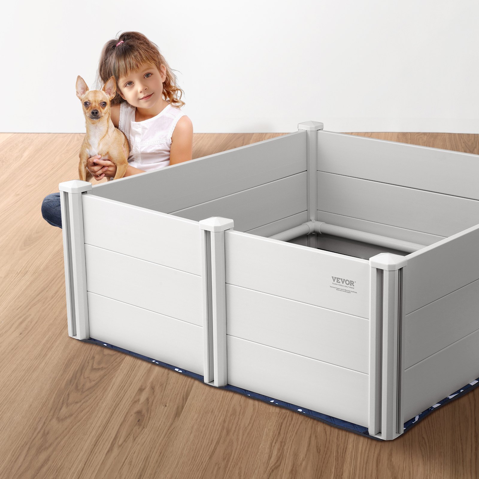 VEVOR Whelping Box for Large Dog – 48 x 48 x 18.1 Inch