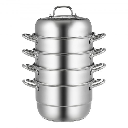 VEVOR Dumpling Steamer Stainless Steel 5 Titer for for Cook Soup ...