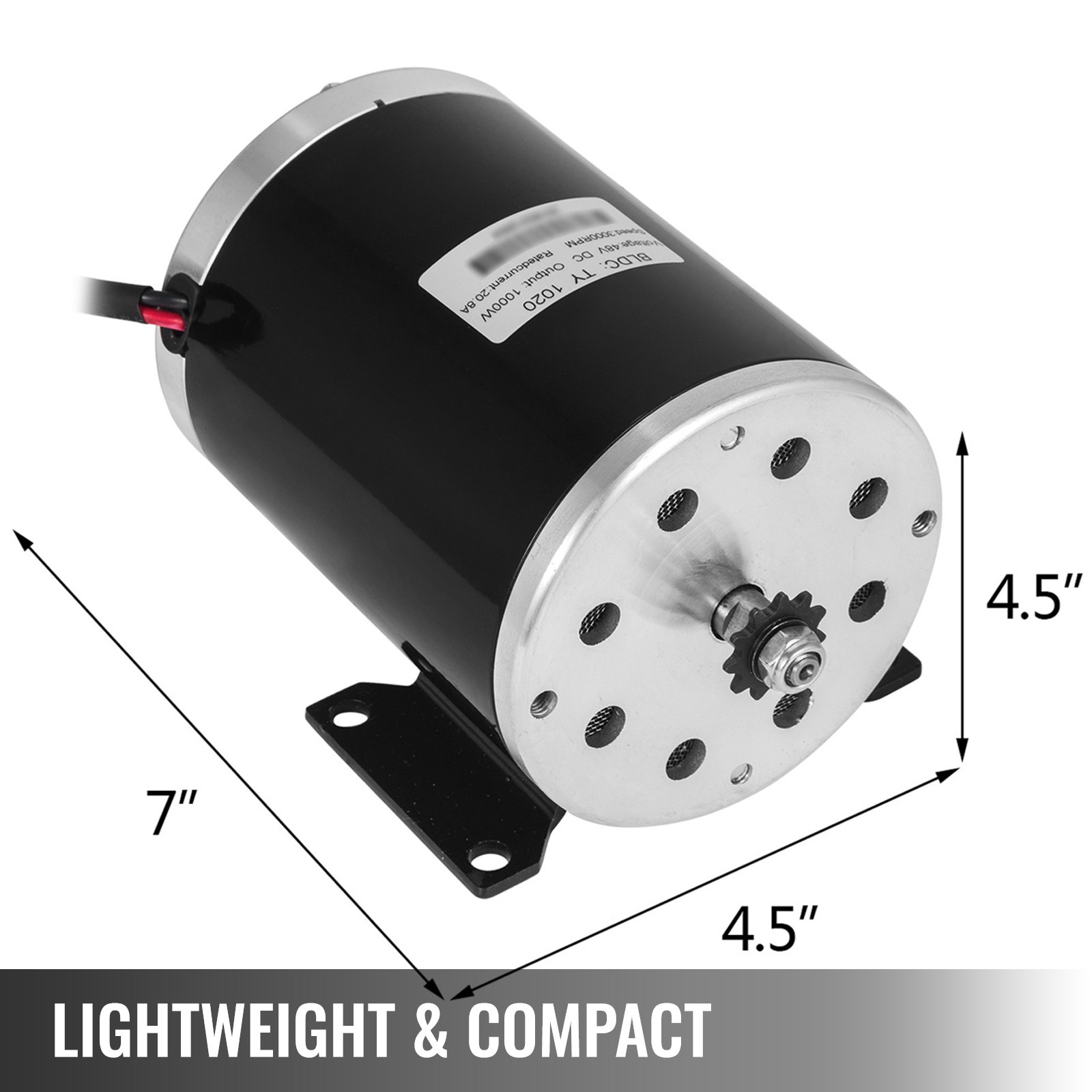 48 Volt 1000 Watt Electric Motor MY1020 48V 1000W 3000RPM Brush Motor ...
