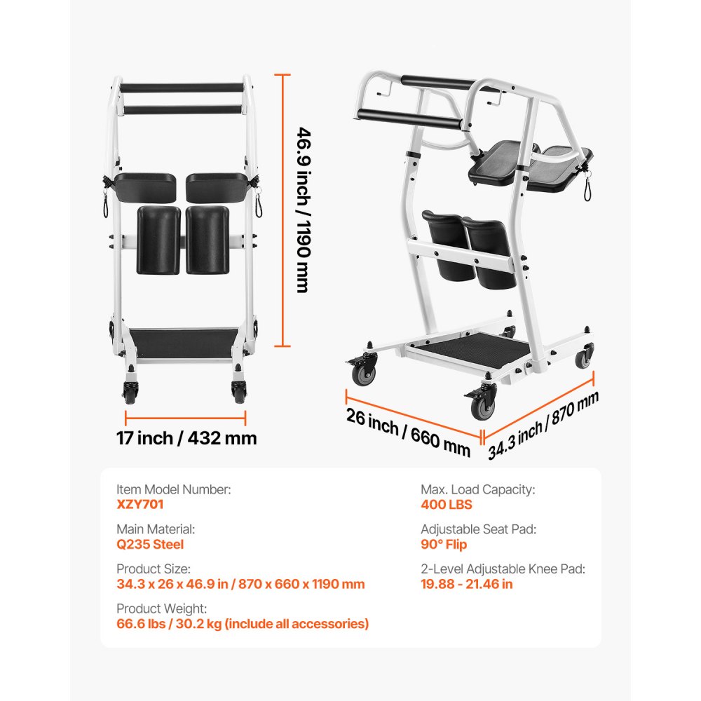 VEVOR Stand Assist Patient Lift, Easy Sit-to-Stand Transfer Chair for ...